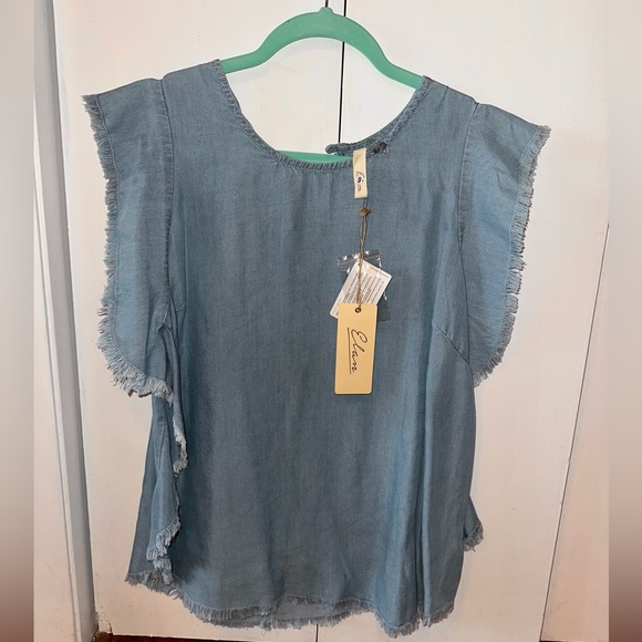 Elan | Tops | Elan Denim Blouse | Poshmark
